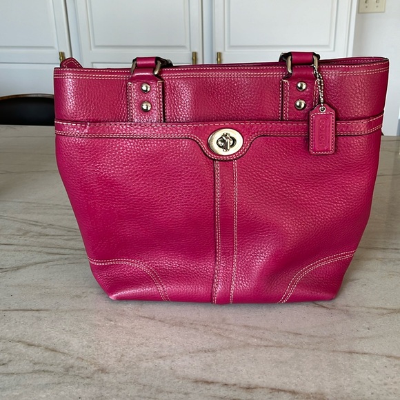 Coach | Bags | Full Leather Coach Purse Fun Raspberry Color And Just ...